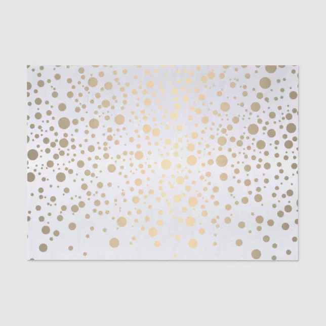 White and Metallic Gold Confetti Tissue Paper | Zazzle