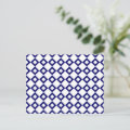 White and Navy Diamond Pattern Postcard | Zazzle