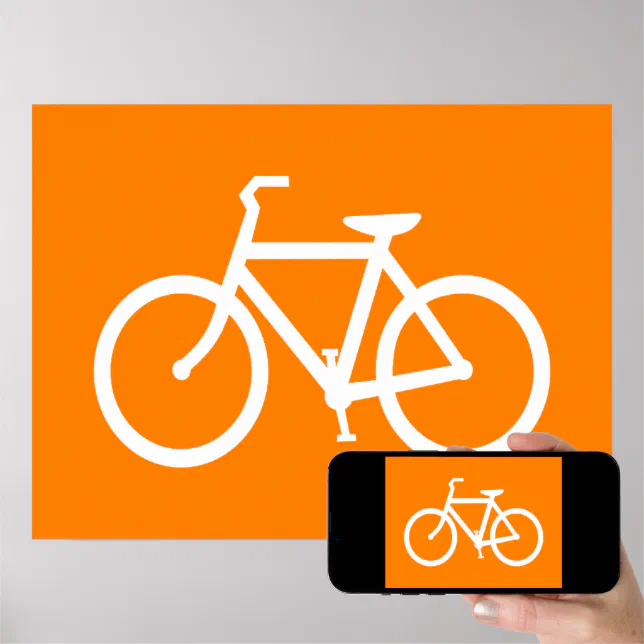 White and Orange Bike Poster | Zazzle
