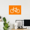 White and Orange Bike Poster | Zazzle