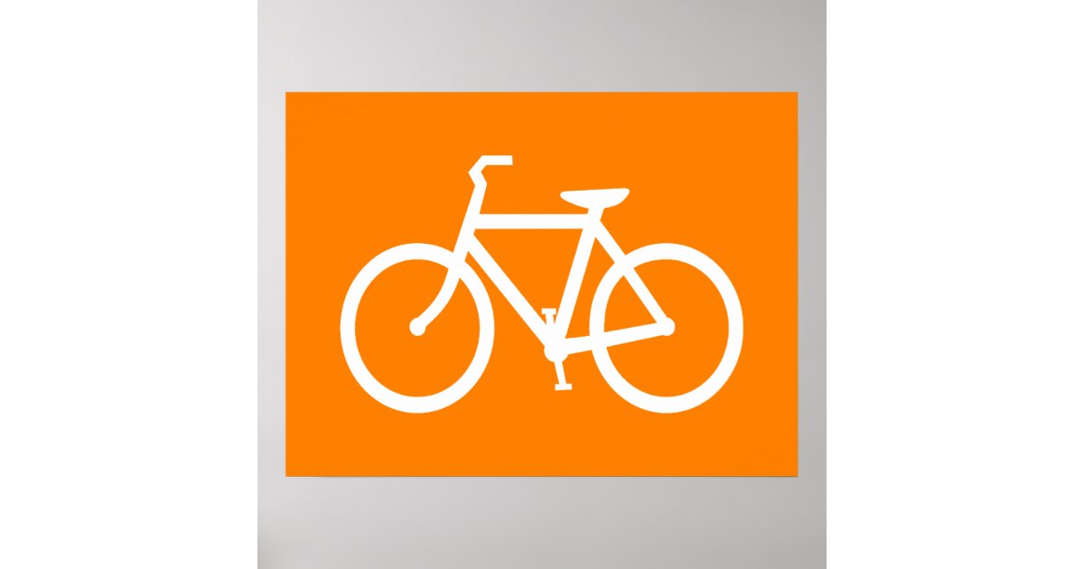 White and Orange Bike Poster | Zazzle