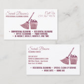 White and Pink Cleaning Maid Janitorial sparkle Business Card | Zazzle