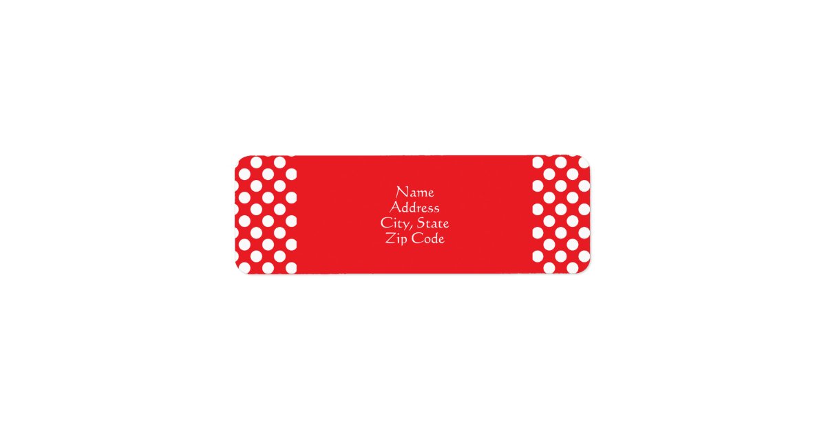 White and Red Polka Dot Label | Zazzle