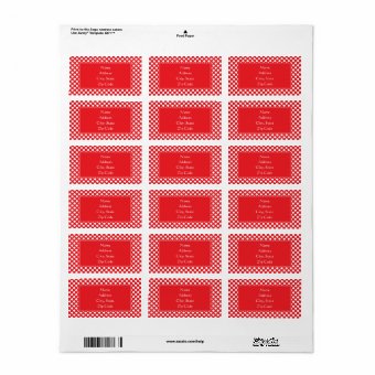 White and Red Polka Dot Label | Zazzle