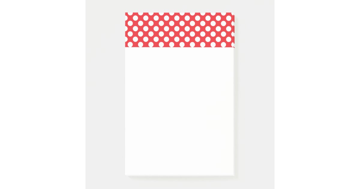 White and Red Polka Dot Post-it Notes | Zazzle