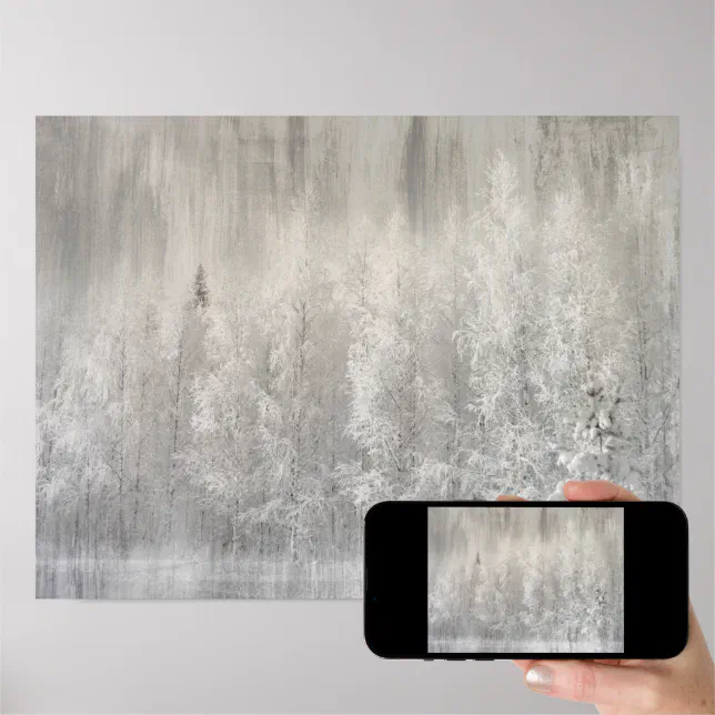 White and Silver Foil Christmas Poster | Zazzle