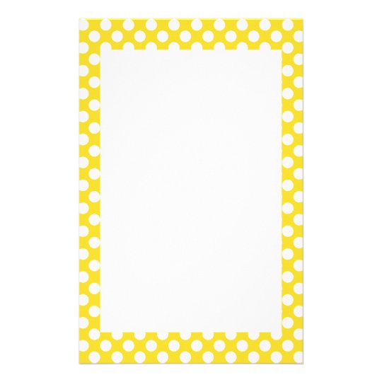 White and Yellow Polka Dot Stationery | Zazzle.com