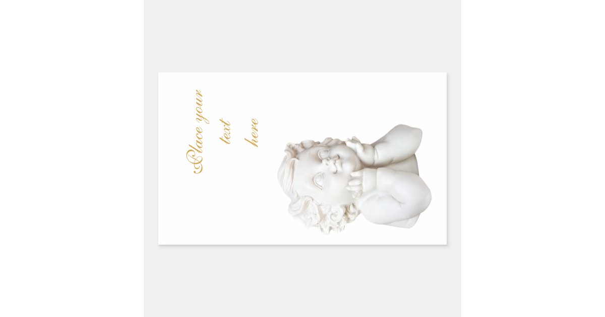 White Angel Rectangular Sticker | Zazzle