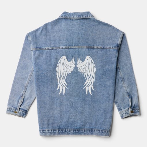 White Angel Wings Denim Jacket | Zazzle