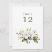 White apple blossom flower Table Number table sign | Zazzle