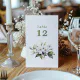 White apple blossom flower Table Number table sign | Zazzle