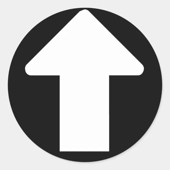 White Arrow Classic Round Sticker | Zazzle
