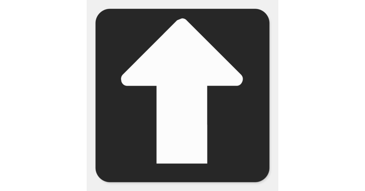 White Arrow Square Sticker | Zazzle
