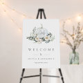 White Autumn Pumpkin Greenery Event Welcome Sign | Zazzle
