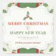 White Background with Mistletoe and Message Square Sticker | Zazzle
