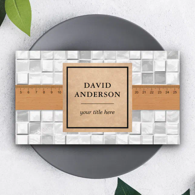 White Bathroom Kitchen Flooring Tiles Installer Business Card | Zazzle