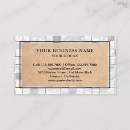 White Bathroom Kitchen Flooring Tiles Installer Business Card | Zazzle