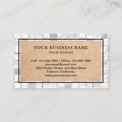 White Bathroom Kitchen Flooring Tiles Installer Business Card | Zazzle