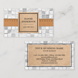 White Bathroom Kitchen Flooring Tiles Installer Business Card | Zazzle