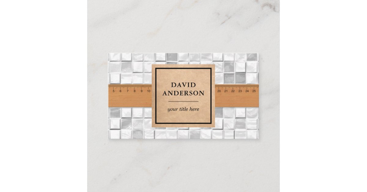 White Bathroom Kitchen Flooring Tiles Installer Business Card | Zazzle