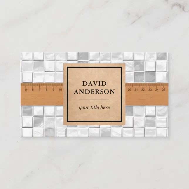 White Bathroom Kitchen Flooring Tiles Installer Business Card | Zazzle
