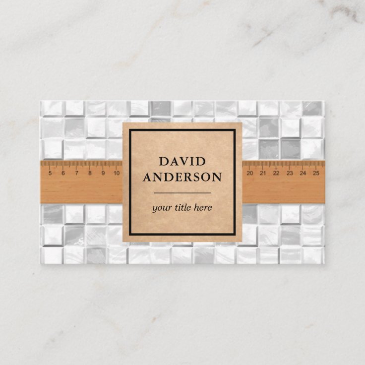 White Bathroom Kitchen Flooring Tiles Installer Business Card | Zazzle