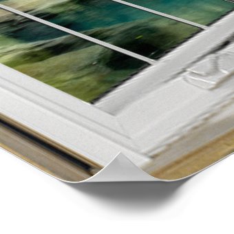 White Bay Window Illusion Calming Lake Poster | Zazzle