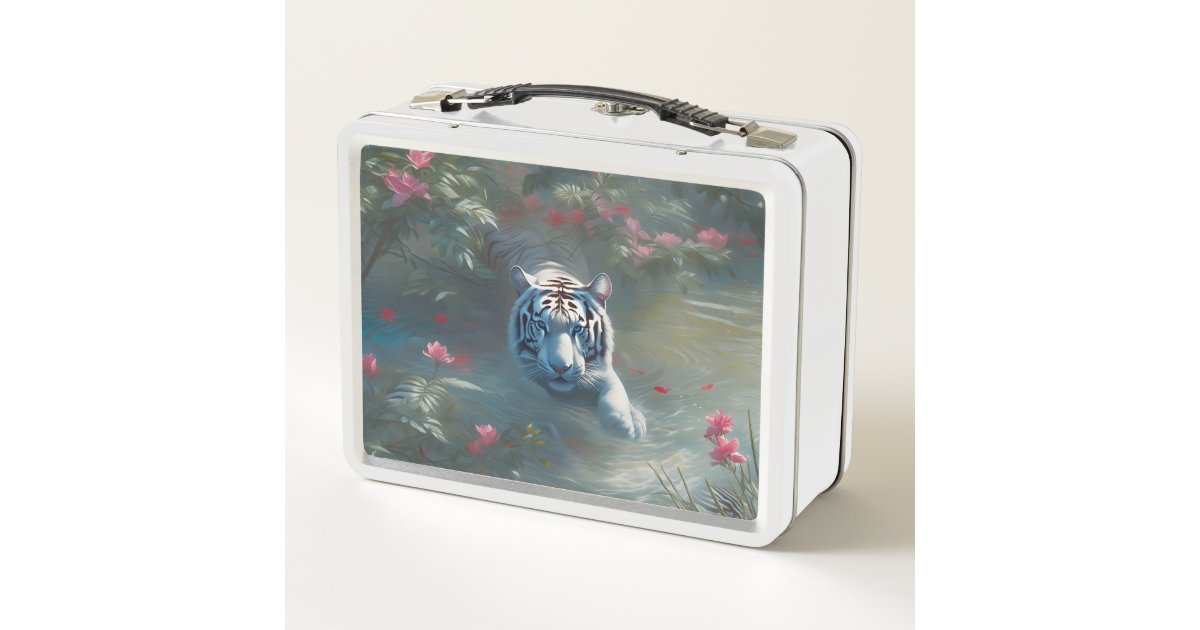 White Bengal Tiger Metal Lunch Box | Zazzle