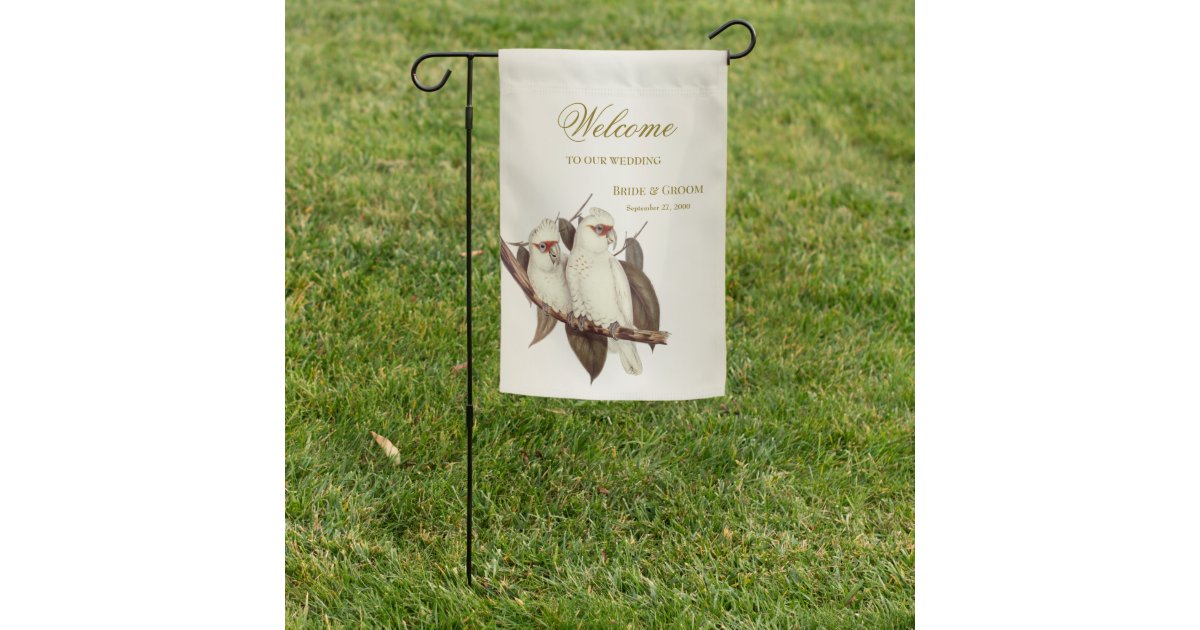 White Birds Garden Flag | Zazzle