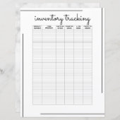 White Black Border Script Logo Inventory Tracking | Zazzle