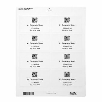 White black business qr code return address label | Zazzle