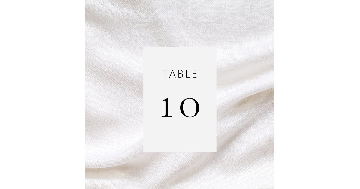 White black classic wedding table number | Zazzle
