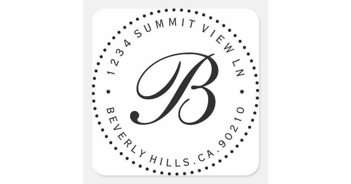 White & Black Custom Round Return Address Label | Zazzle