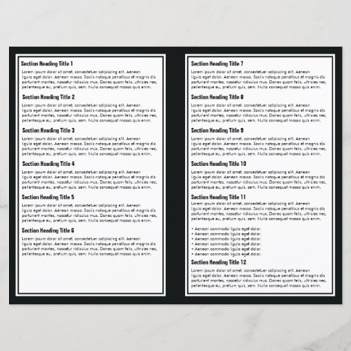 White Black Simple Border Brochure | Zazzle