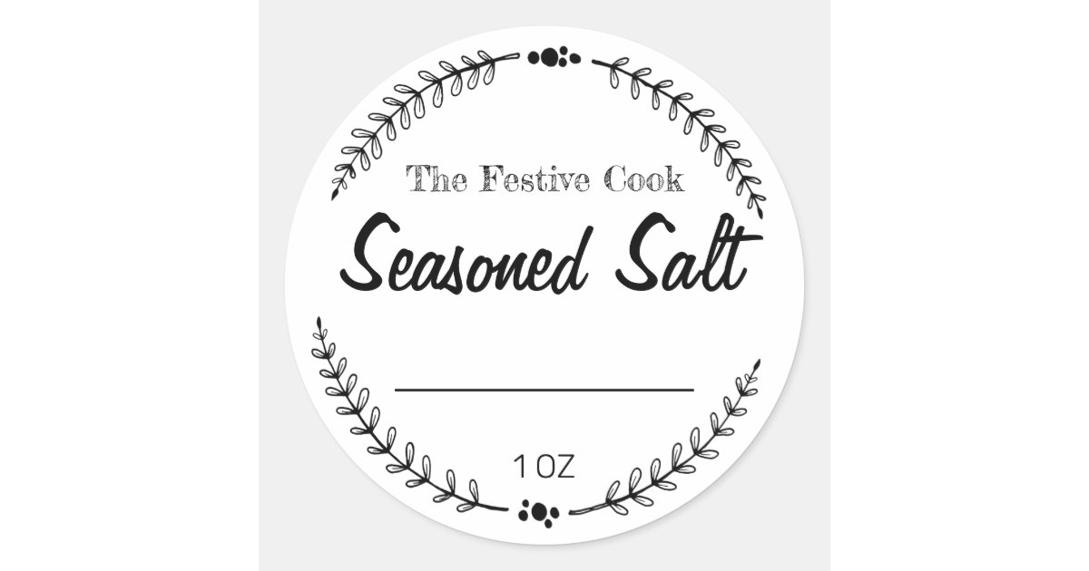 White Blank Seasoned Salt Labels | Zazzle