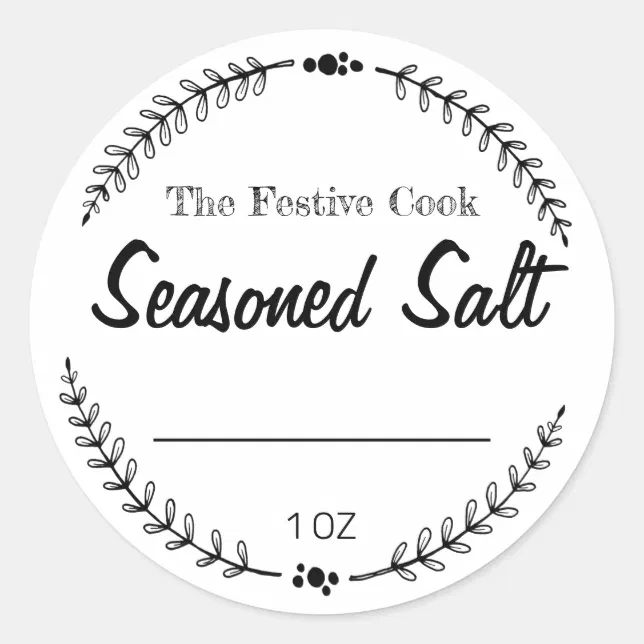 White Blank Seasoned Salt Labels | Zazzle