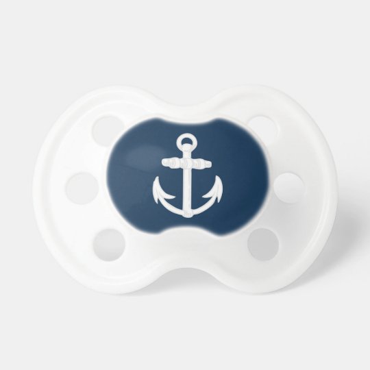 White/Blue Nautical Anchor Symbol Pacifier | Zazzle.com