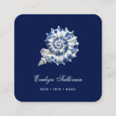 White blue seashell logo business card | Zazzle