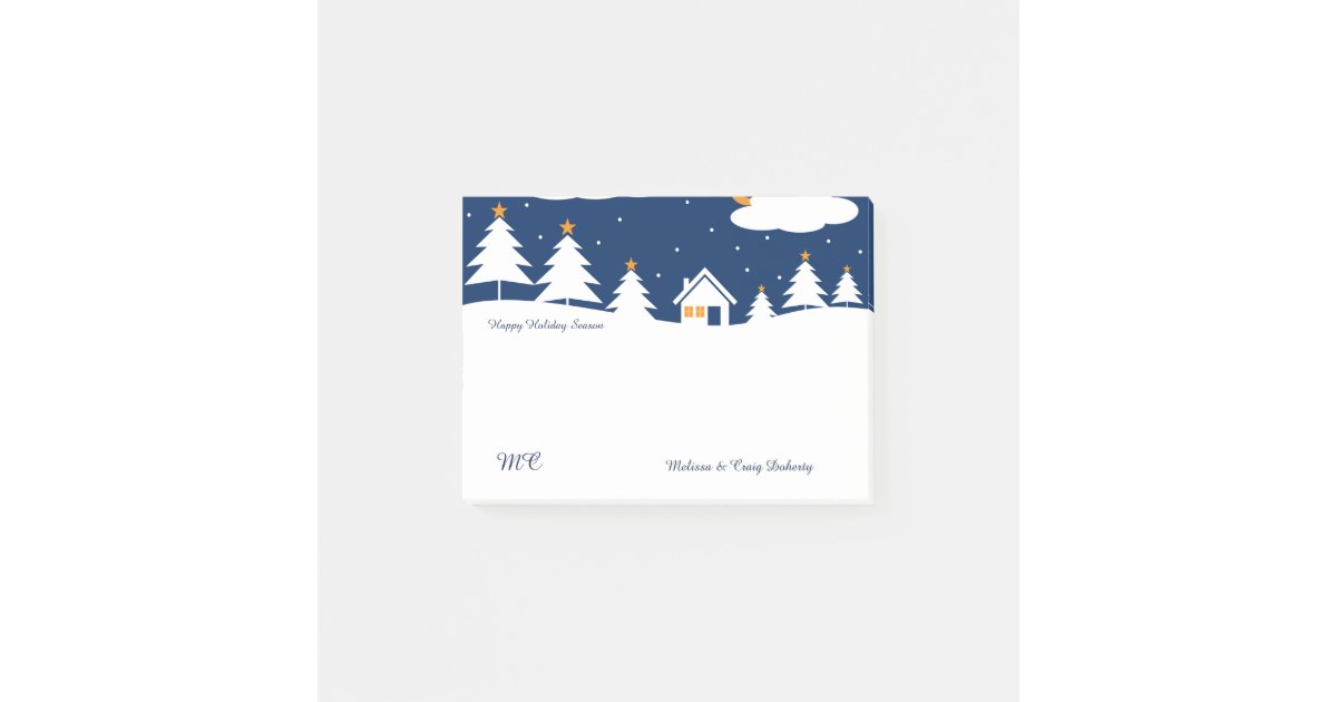 White Blue Winter Christmas Time Post-it Notes | Zazzle