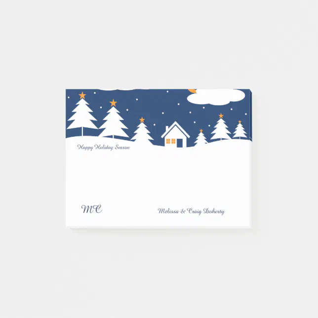 White Blue Winter Christmas Time Post-it Notes | Zazzle