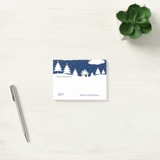 White Blue Winter Christmas Time Post-it Notes | Zazzle