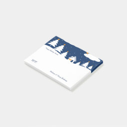White Blue Winter Christmas Time Post-it Notes | Zazzle