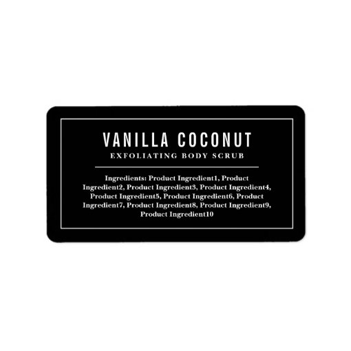 White Border & Lines Editable Color Ingredients Label | Zazzle