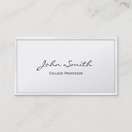 White Border Professor Business Card | Zazzle.com