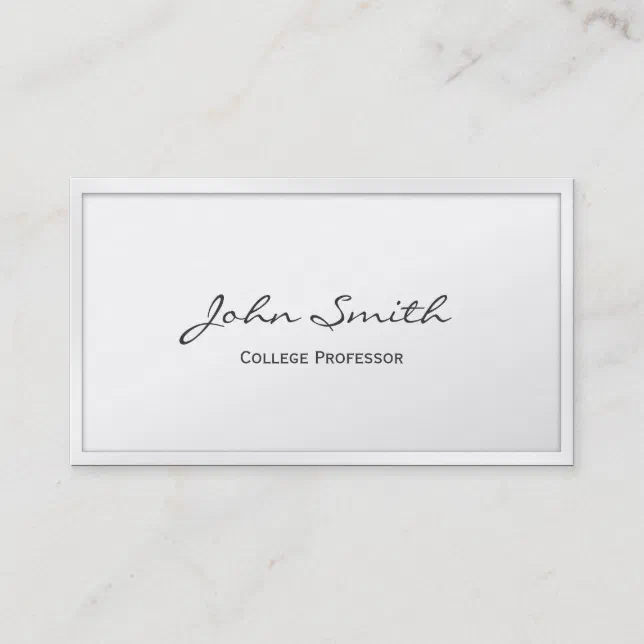 White Border Professor Business Card | Zazzle
