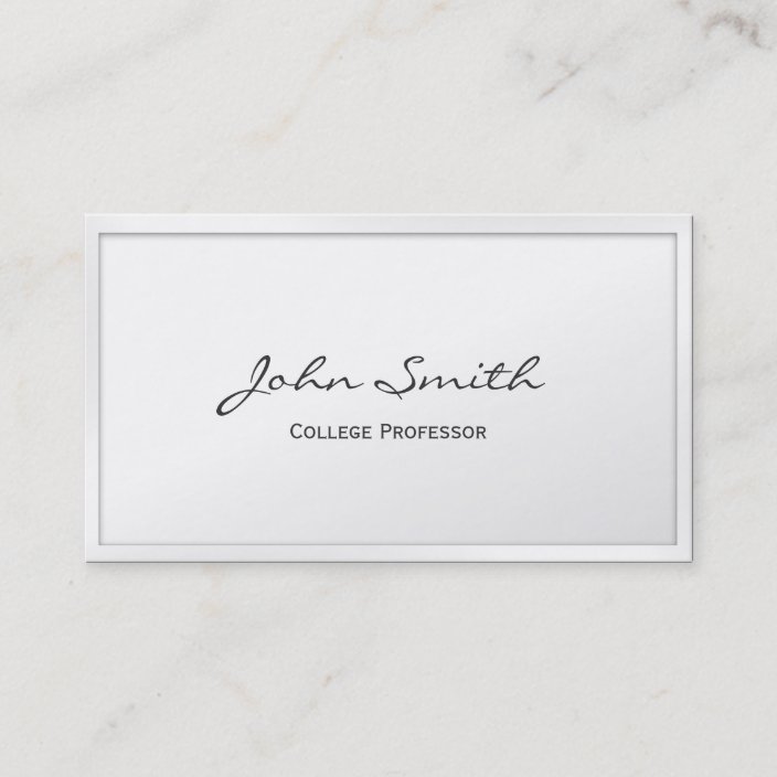 White Border Professor Business Card | Zazzle.com