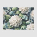 White Botanical Hydrangea Decoupage Tissue Paper | Zazzle