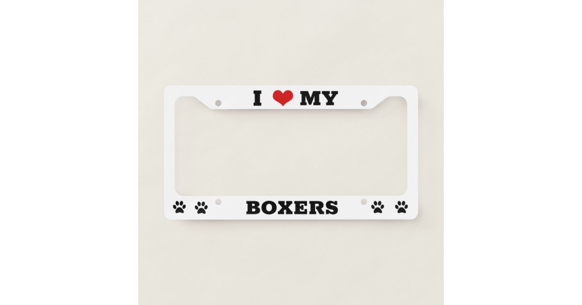White Boxer Dog Breed License Plate Frame | Zazzle