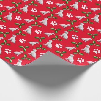 White Boxer Dog Christmas Wrapping Paper | Zazzle