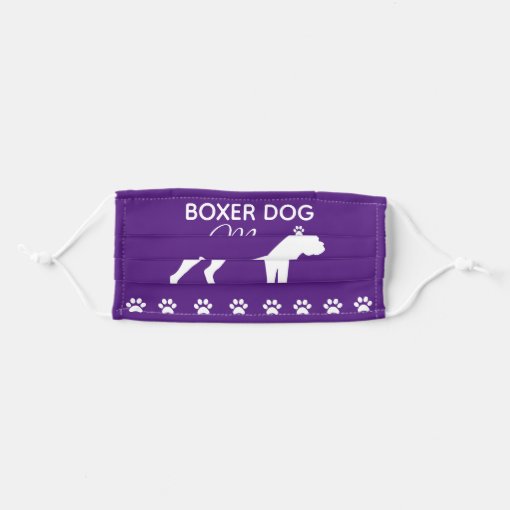 White Boxer Dog Gifts, Dog Mom Adult Cloth Face Mask | Zazzle